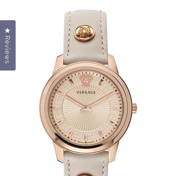 Versace | Accessories | Versace Greca Leather Gold And Cream Luxury ...